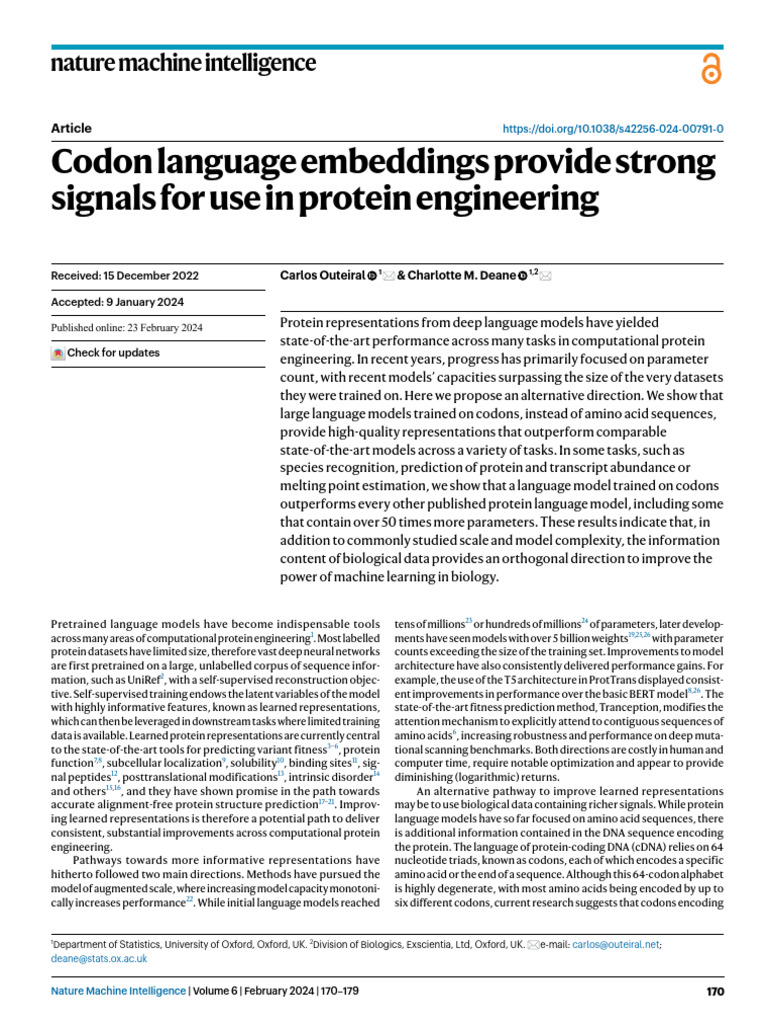 Codon Language Embeddings Provide Strong Signals For Use in Protein Engineering | PDF