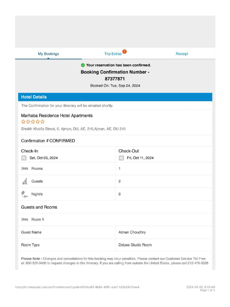 CheapOair - Booking Confirmation | PDF