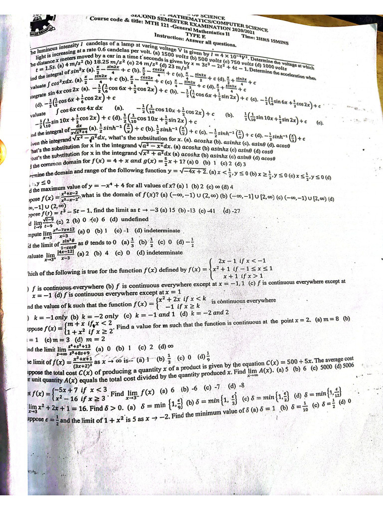 mth102. 2020 2021 | PDF