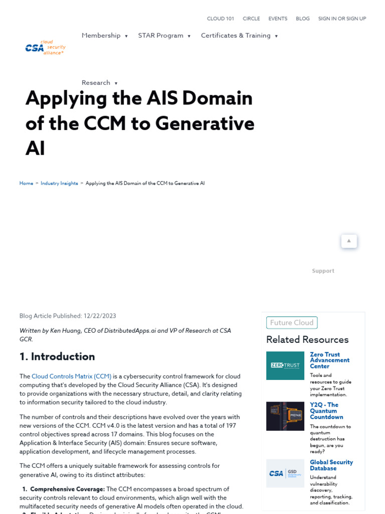Applying The AIS Domain of The CCM To Generative AI | PDF