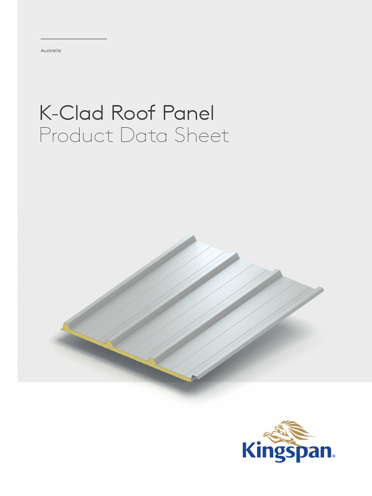 Kingspan K Clad Roof Panel Data Sheet en Au | PDF