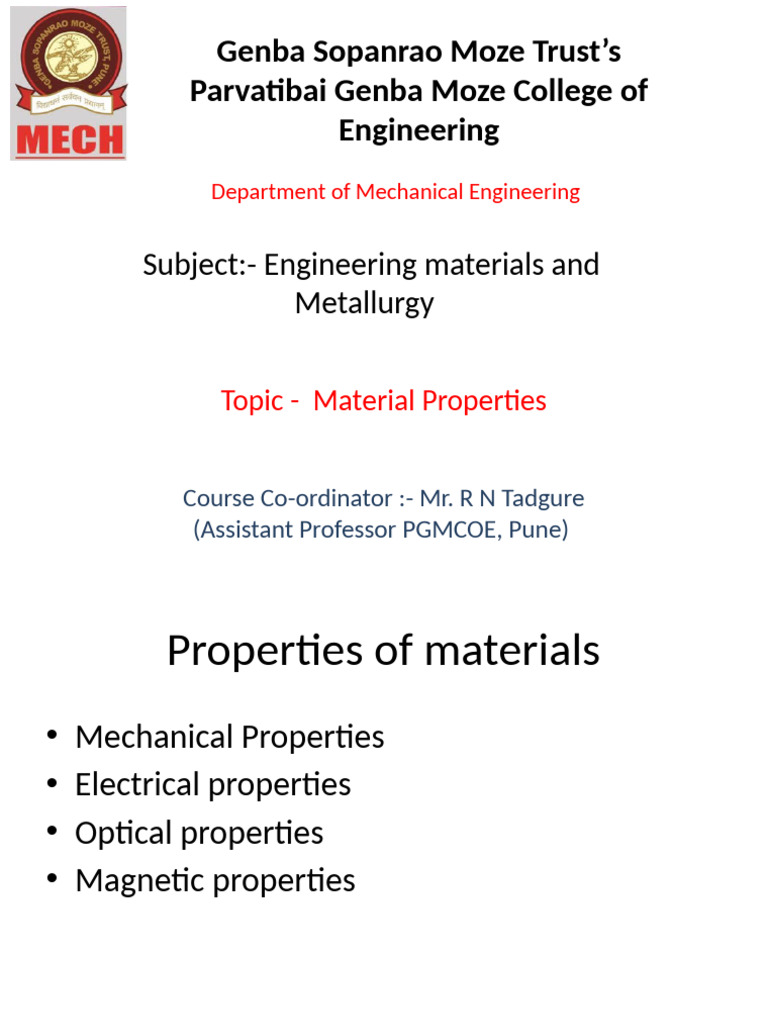 Material Properties | PDF