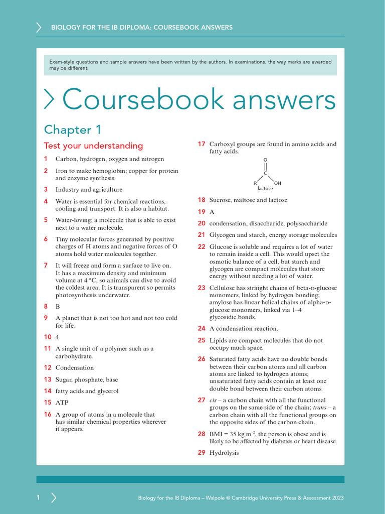 Coursebook Answers | PDF