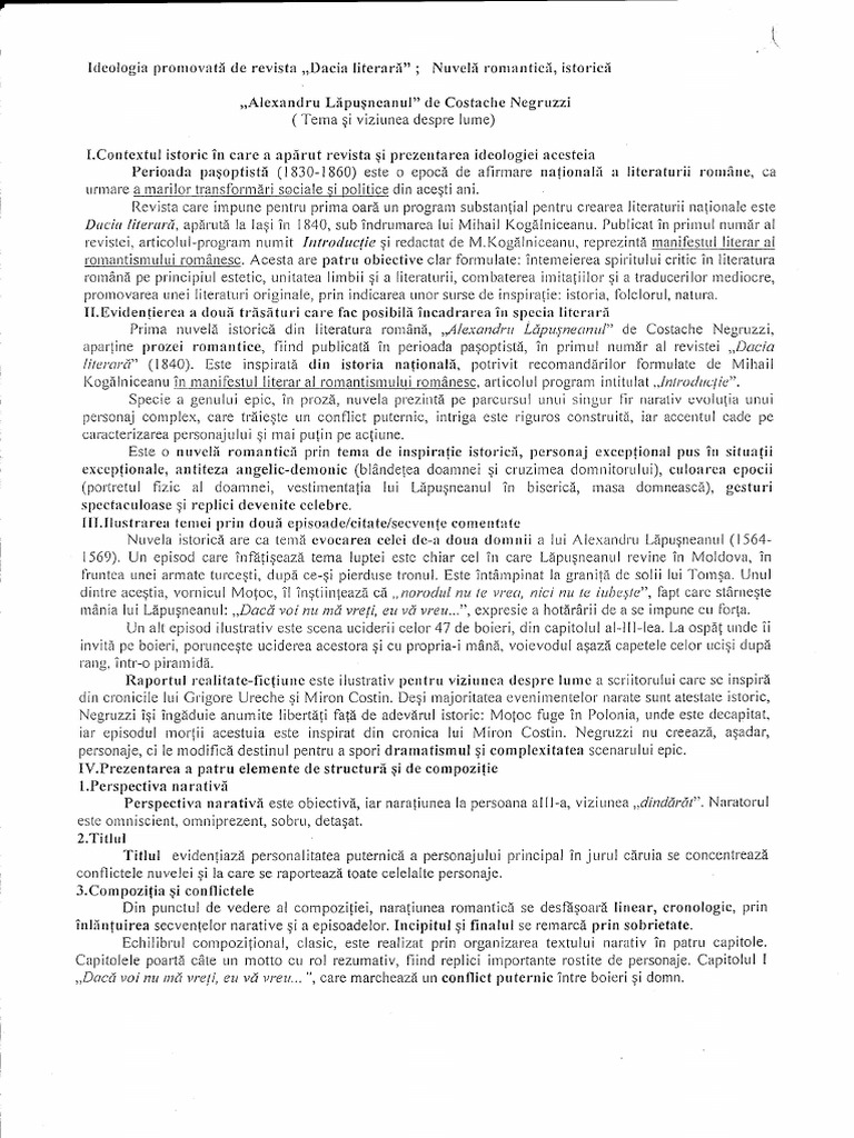 Genul Epic (Negruzzi, Creanga, Slavici) | PDF