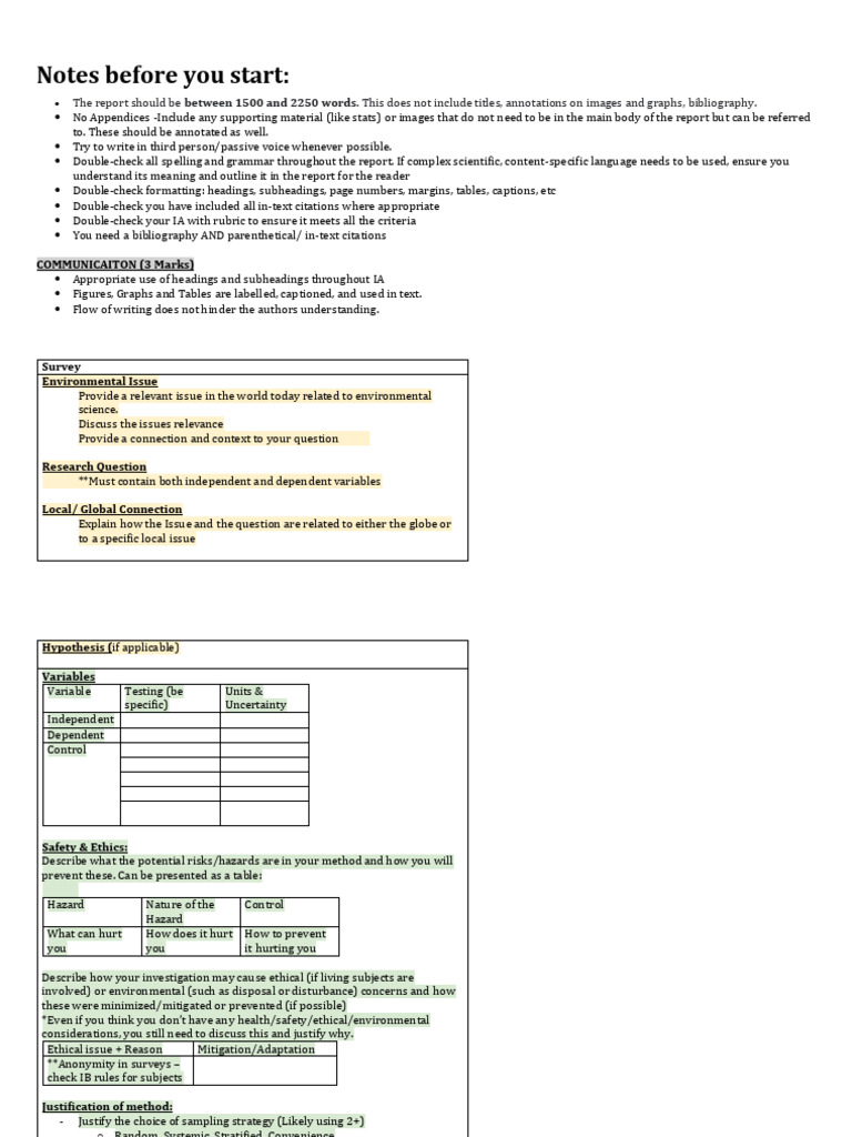 ESS IA Template | PDF