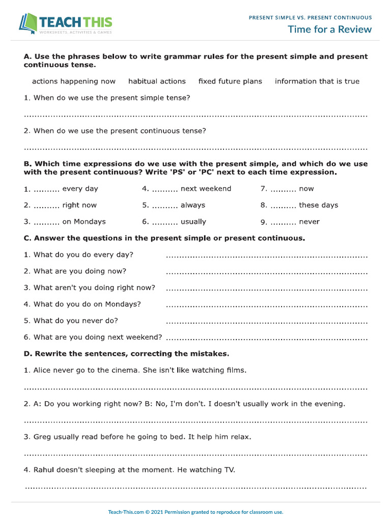 Present Simple 2 | PDF