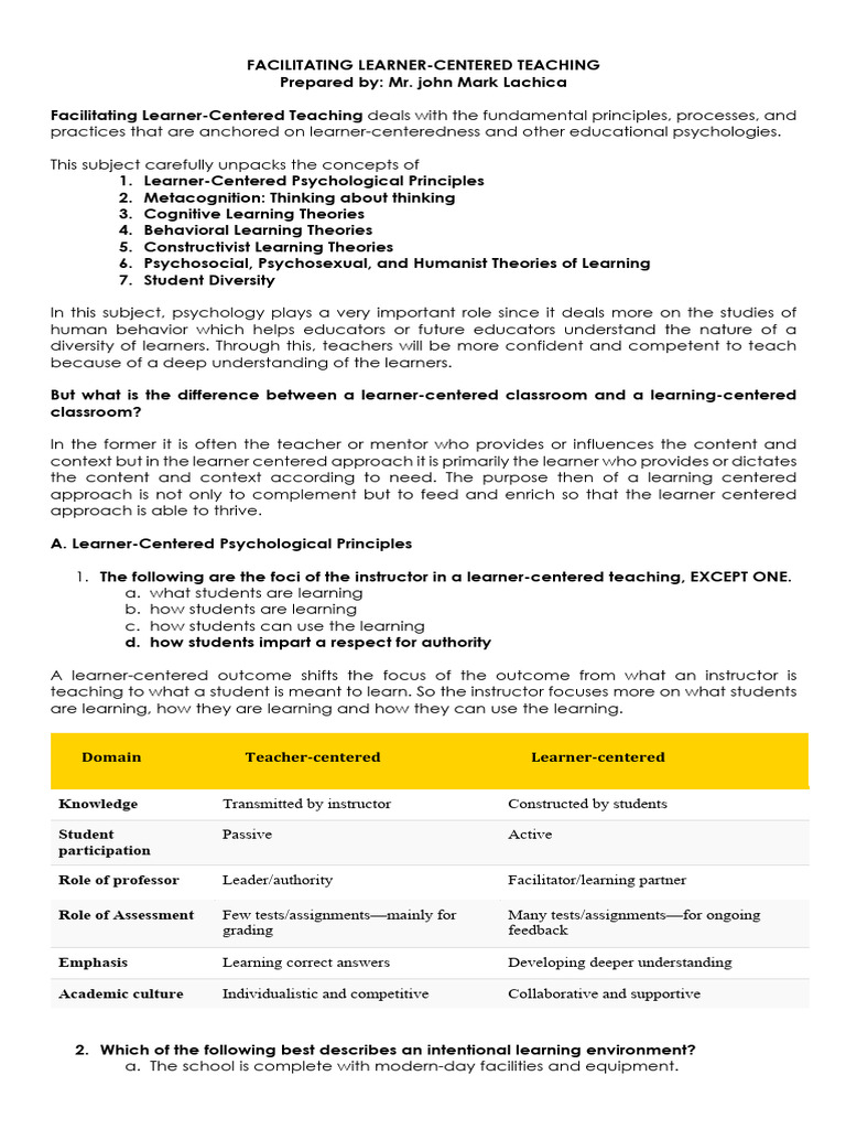 Facilitating Learner | PDF