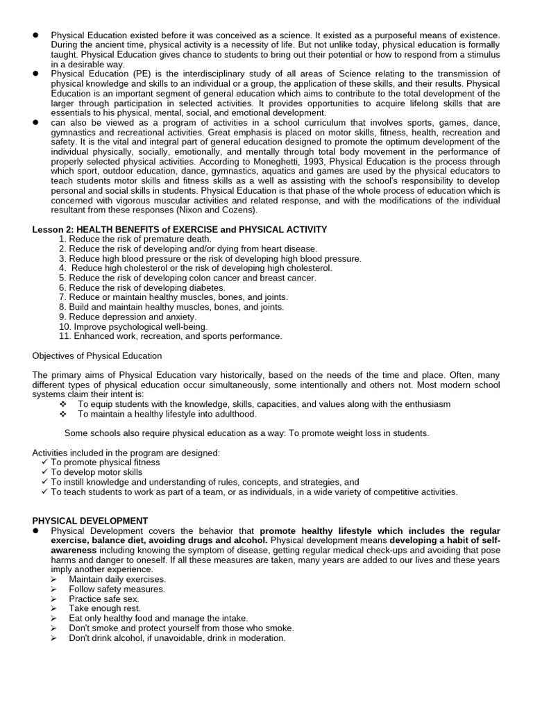 Physical Education | PDF