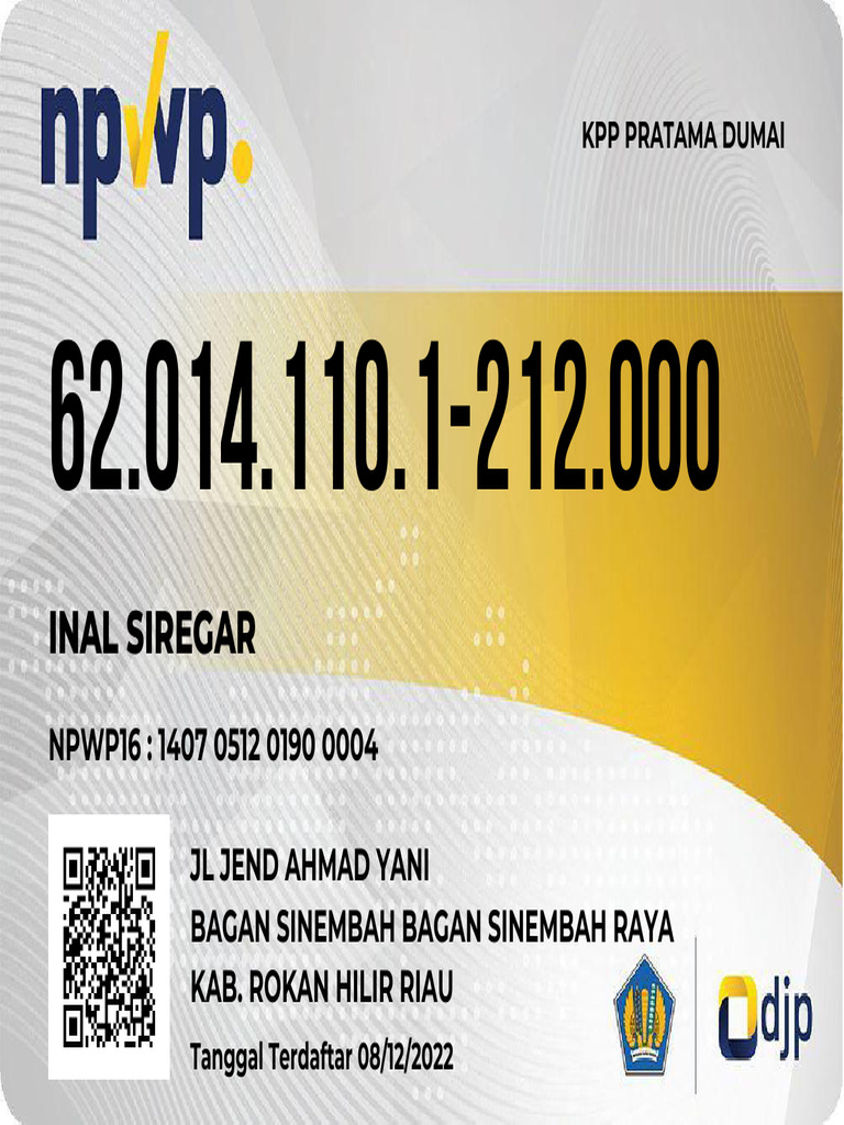 220122333976NPWP | PDF