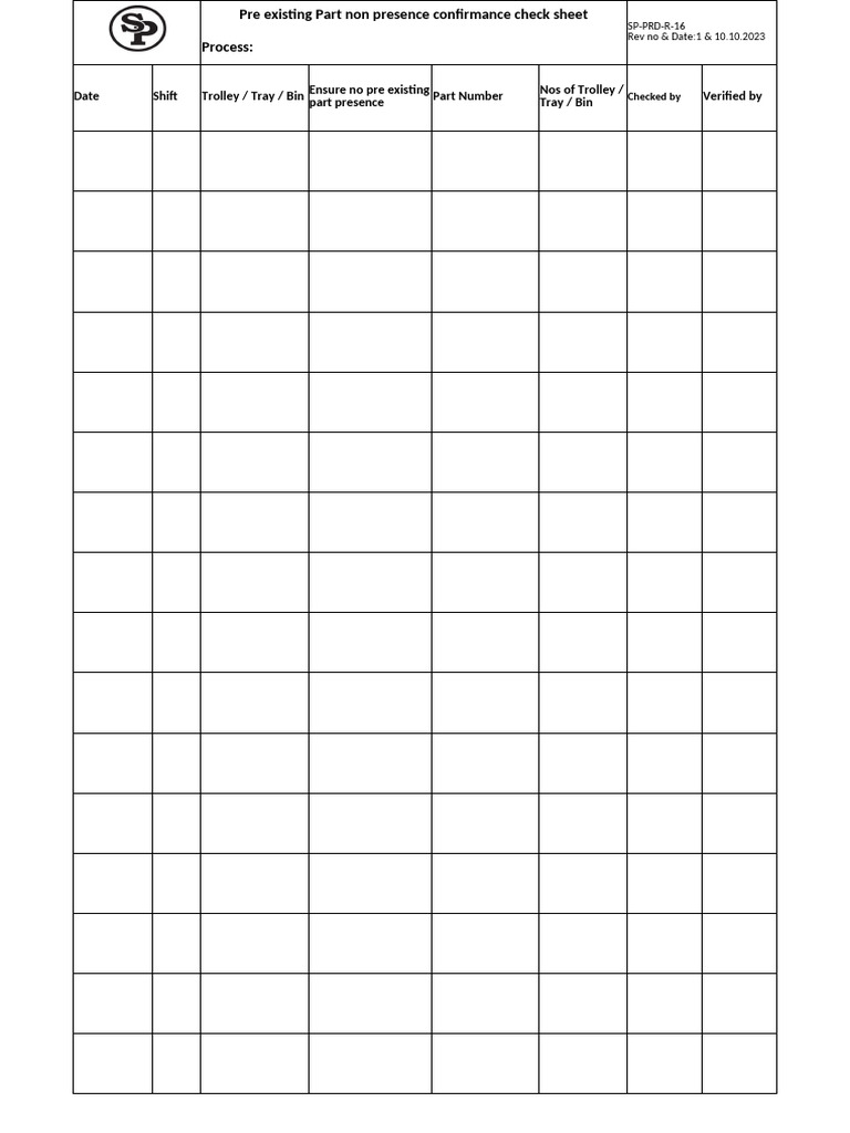 Cleaning Check Sheet | PDF