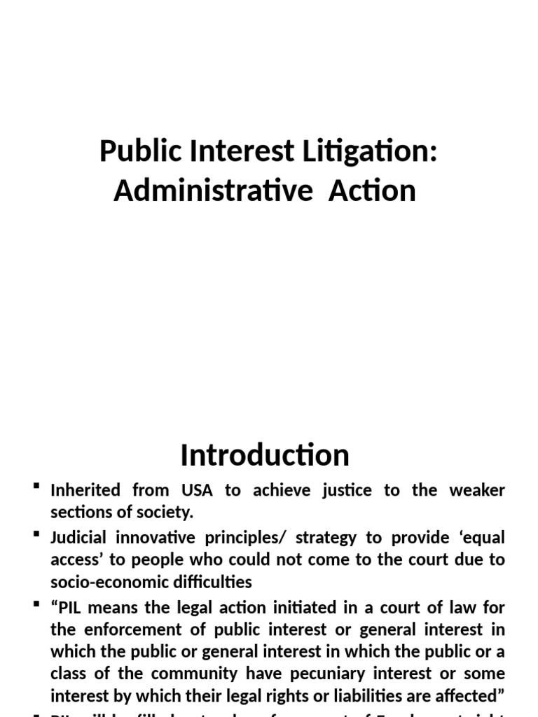 Overview of Public Interest Litigation | PDF | Justice | Crime & Violence