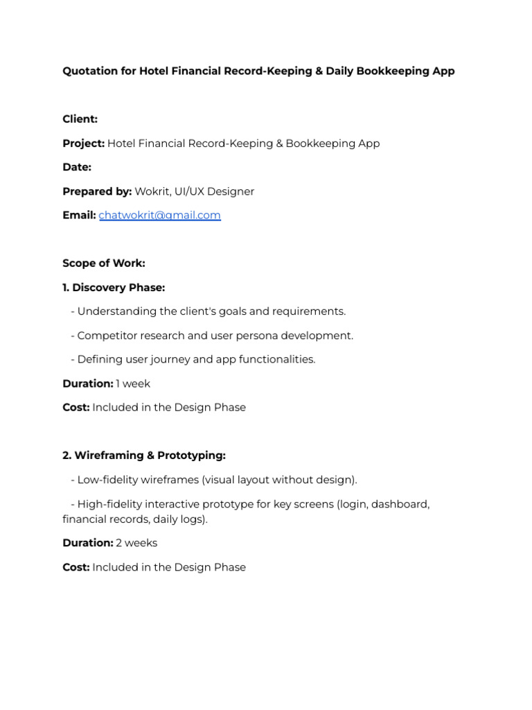 Hotel Quotation | PDF