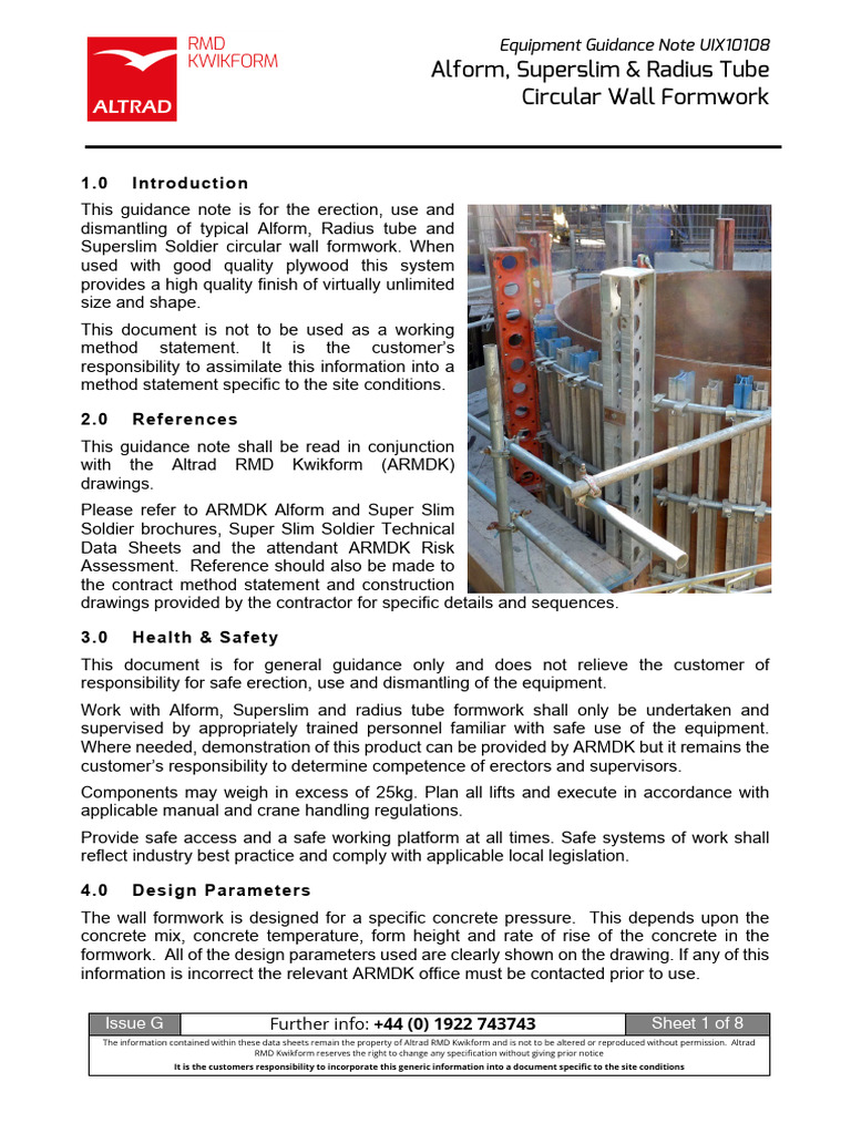 EGN UIX10108 - Alform and Superslim Circ Wall Formwork | PDF