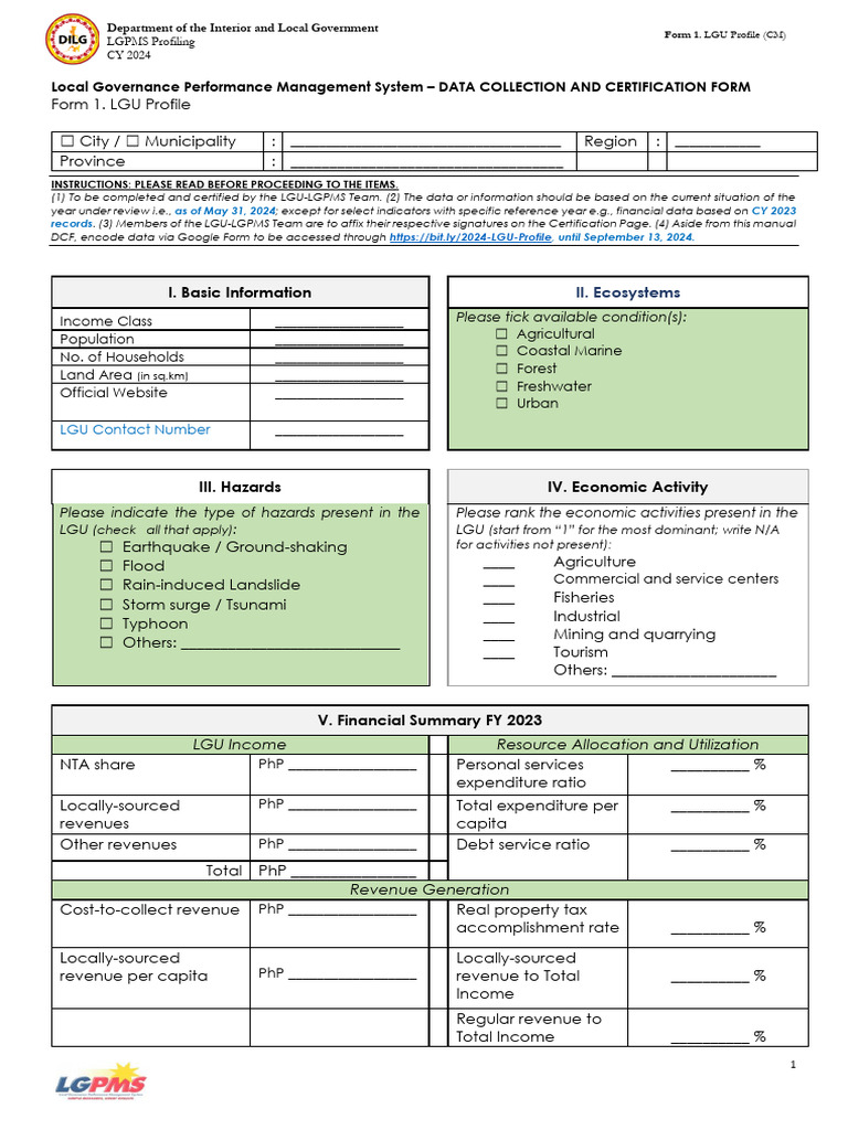 LGPMS DATA CAPTURE FORM (p3) | PDF
