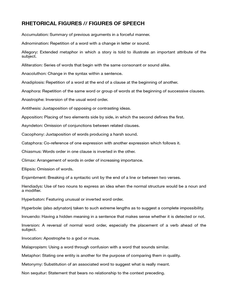 Rhetorical Figures | PDF