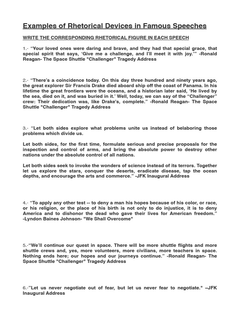 Rhetorical Figures. Speech | PDF