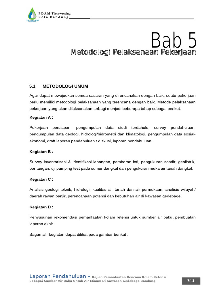 BAB 5 Metodologi Pekerjaan Inception Report Ok V Ref | PDF