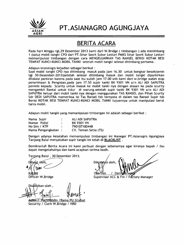 Berita Acara 1 | PDF