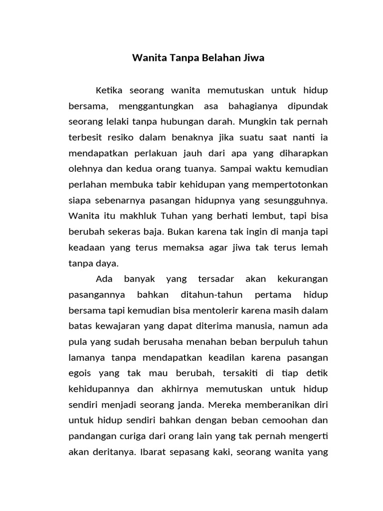 Antologi Wanita Tanpa Belahan Jiwa | PDF