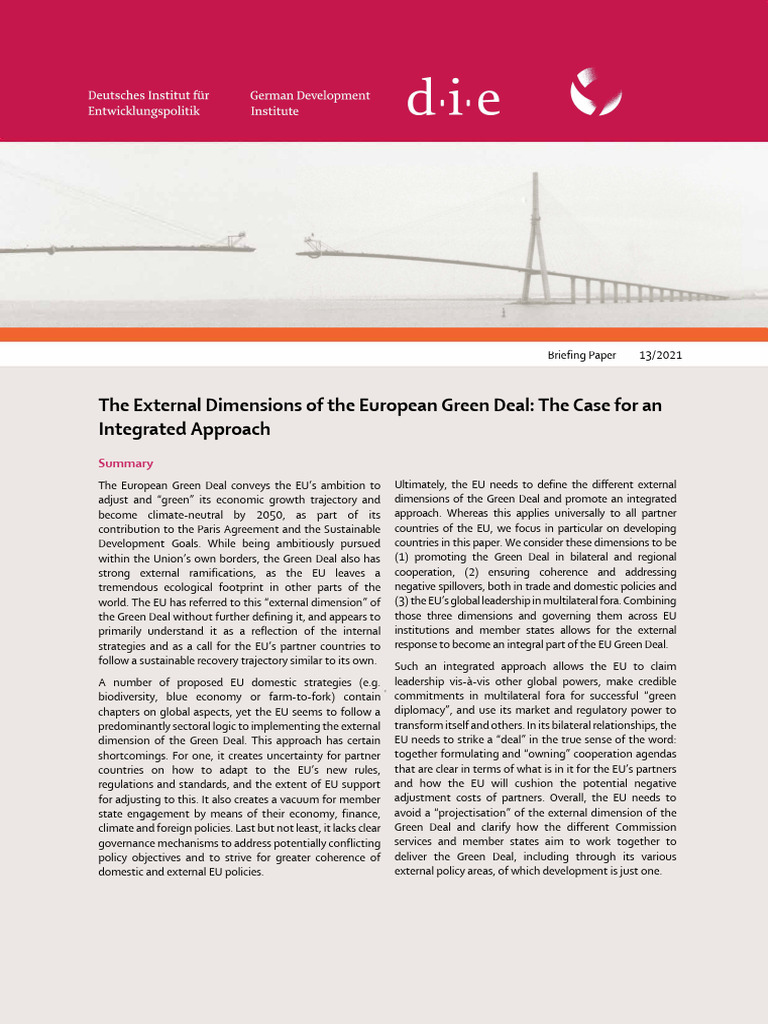 The External Dimensions of The European Green Deal | PDF | European ...