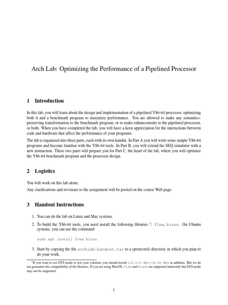 Y86-64 Pipelined Processor Lab Guide | PDF | Computer Science ...
