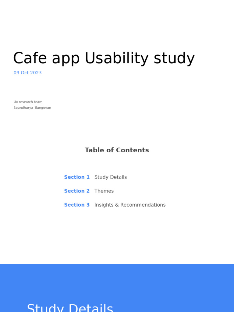 Ux Research Presentation - Cafe | PDF
