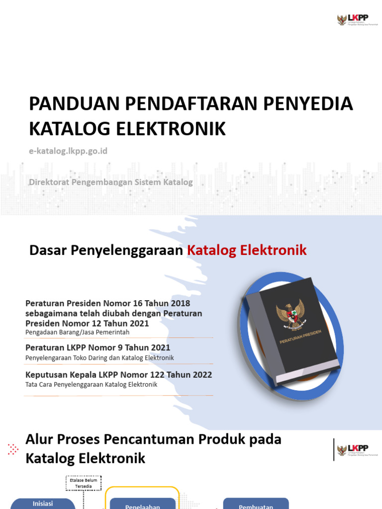 Panduan Pendaftaran Penyedia Katalog Elektronik - 21072022 | PDF
