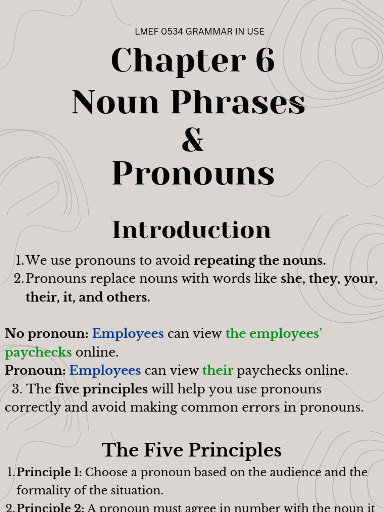 Chapter 6 Noun Phrases & Pronouns | PDF
