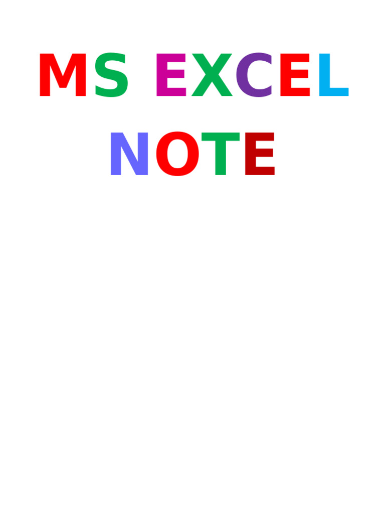 Excel Note | PDF