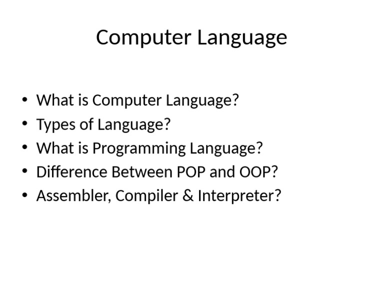 Computer Language Presentation | PDF