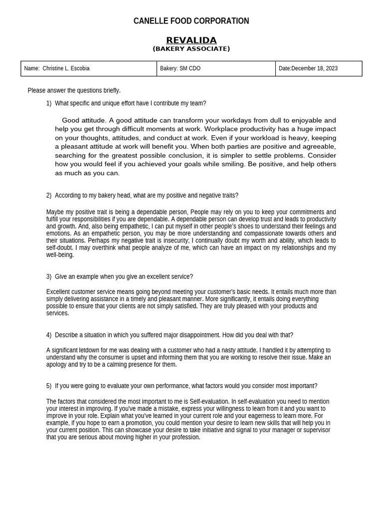 Interview Questions Ba | PDF