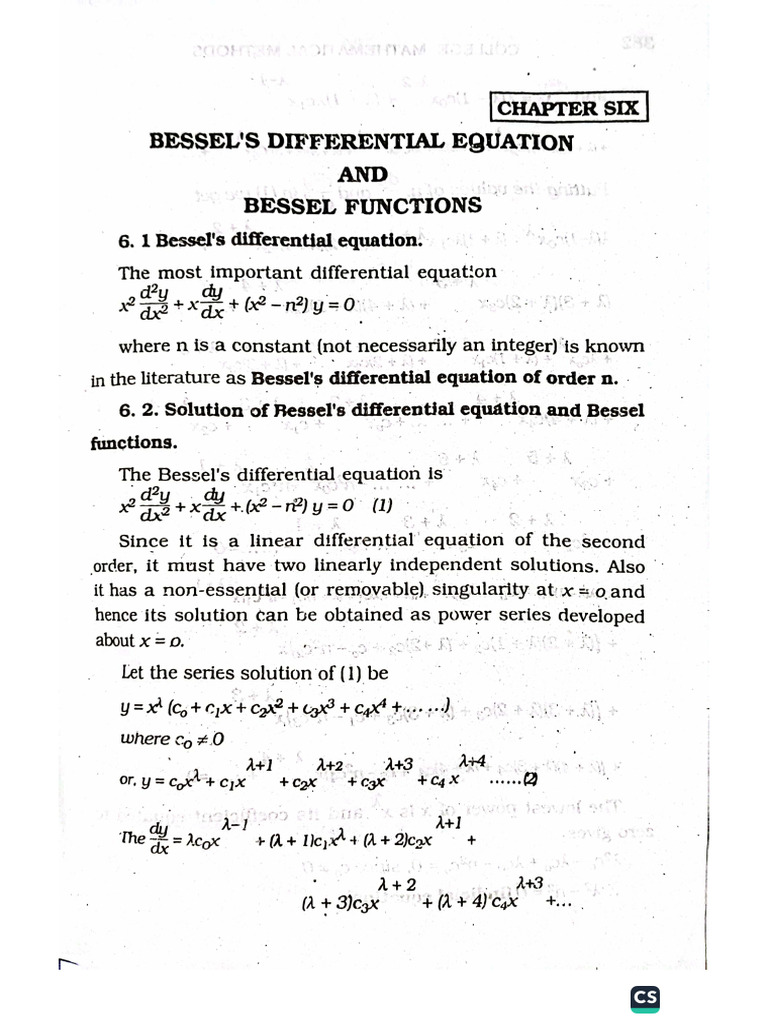 Bessel D.E. and Function | PDF