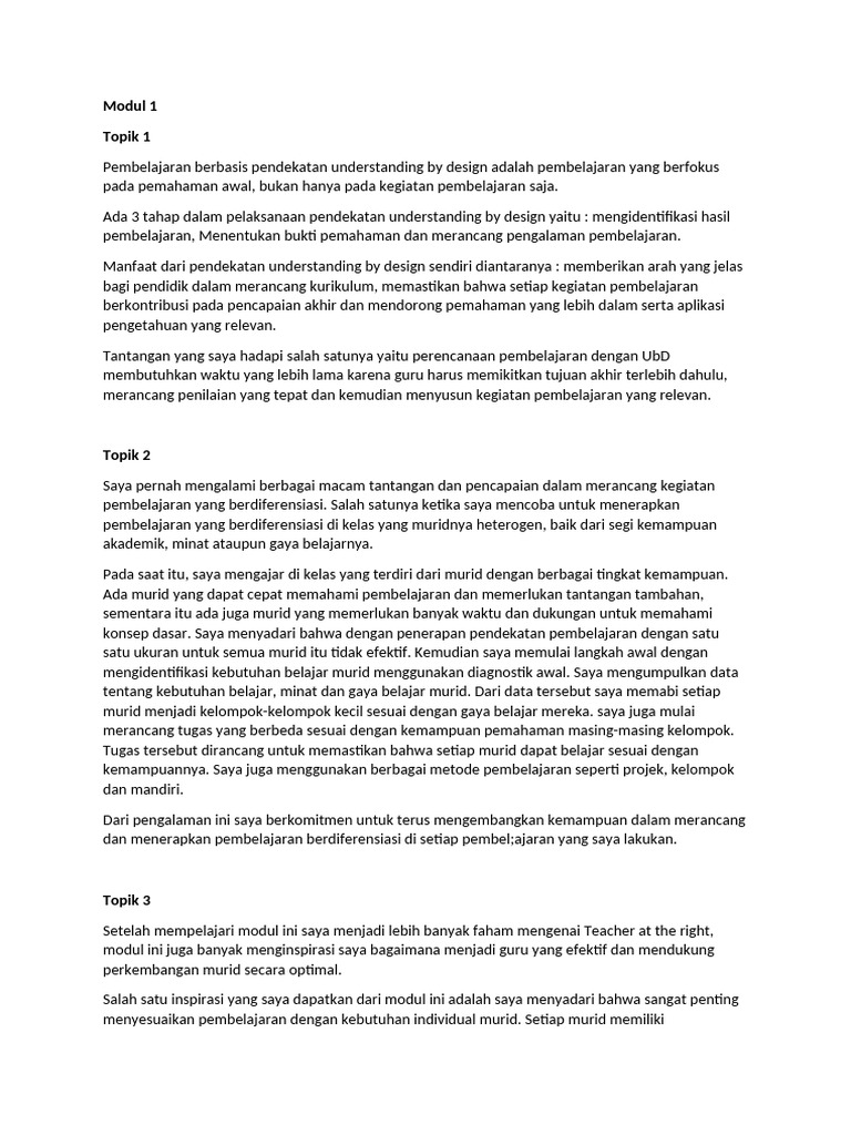 Refleksi Modul Imas | PDF