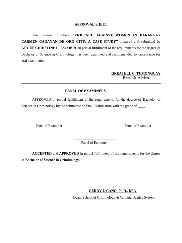 APRROVALSHEET | PDF