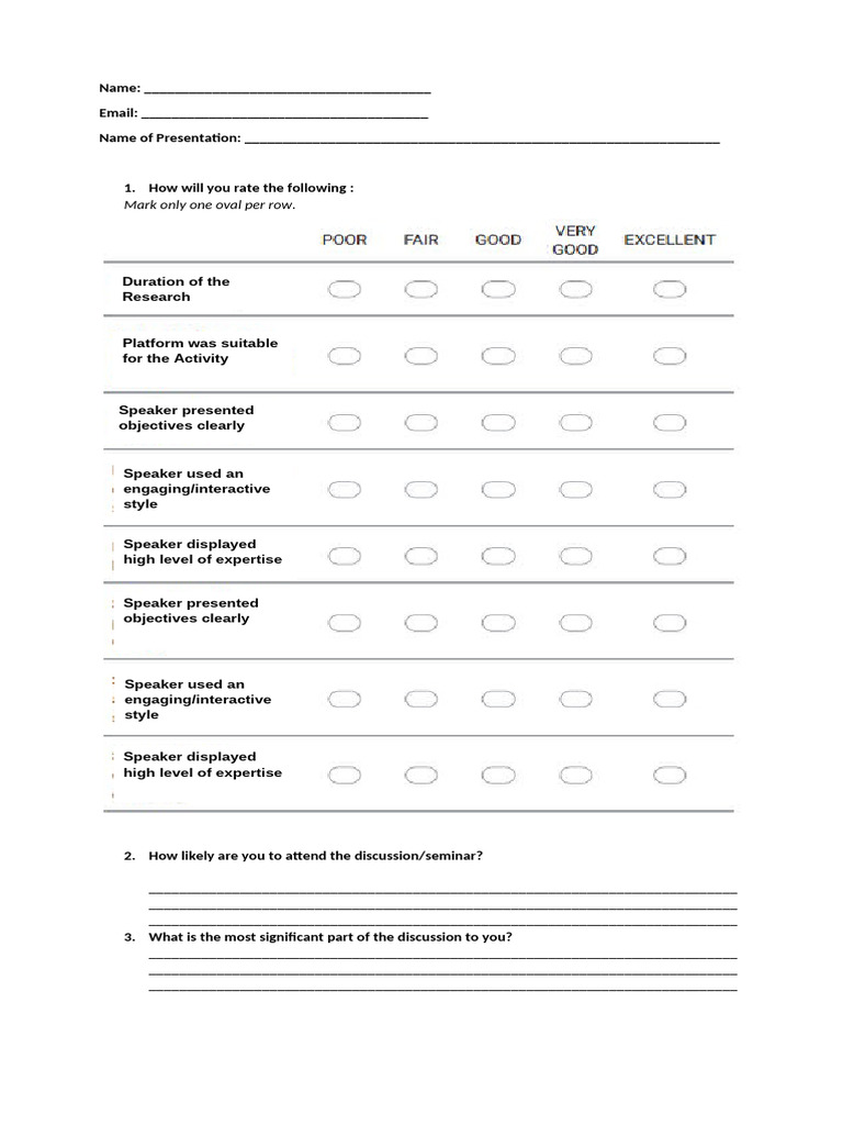 Eval Form | PDF