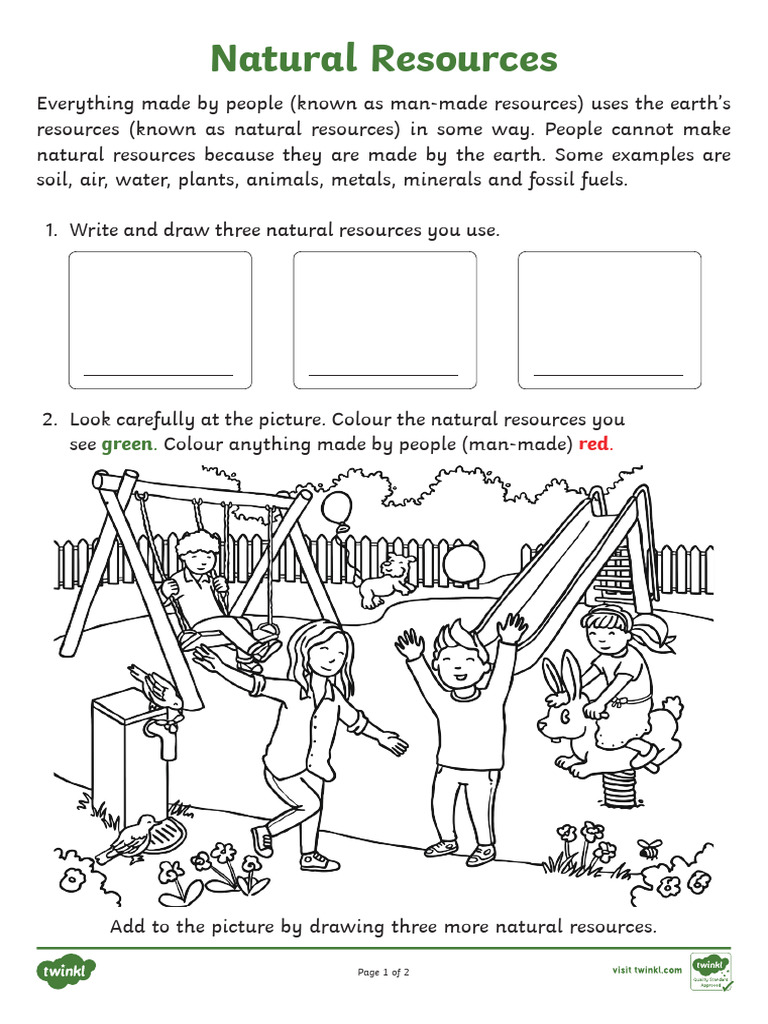 Au SC 241 Identifying Natural Resources Science Activity Sheet - Ver ...
