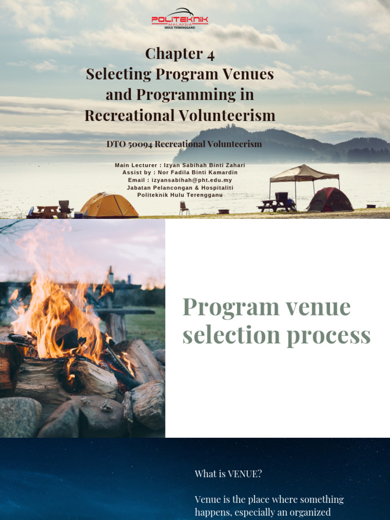 Chapter 4 Selecting Program Venues and Programming in Recreational Volunteerism | PDF