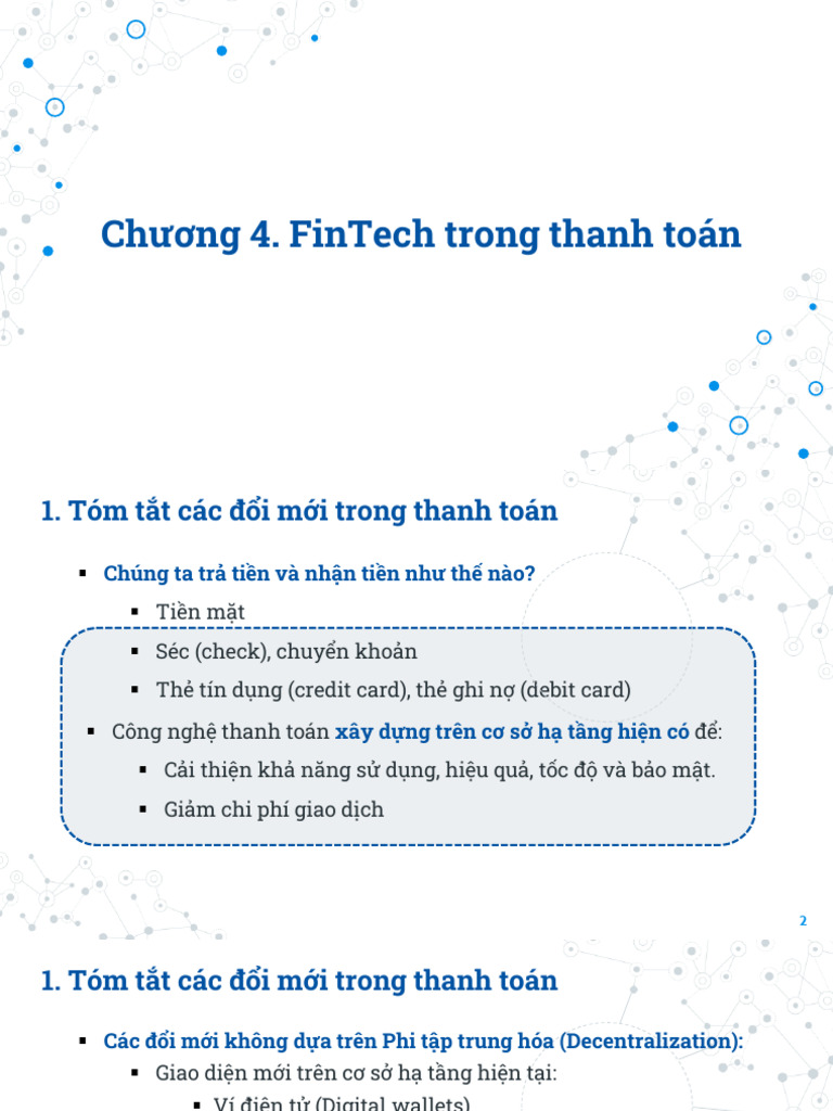 Chương 4. FinTech Trong Thanh Toán | PDF