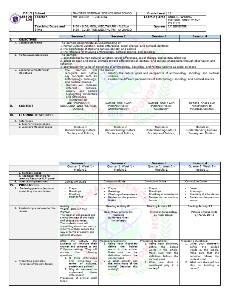DLL - Week 2 Ucsp | PDF