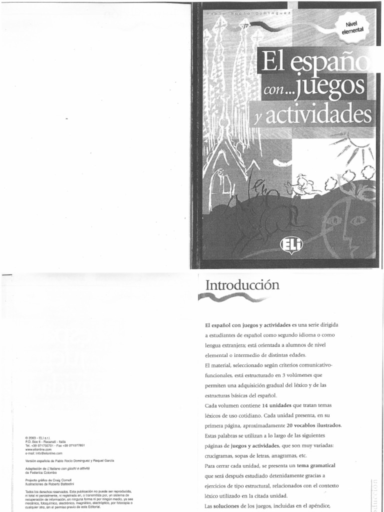 El Español Con Juegos y Actividades | PDF
