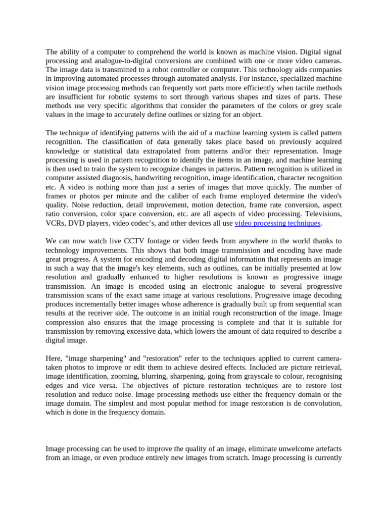 Application of Machine Learning in Digital Image Processing | PDF