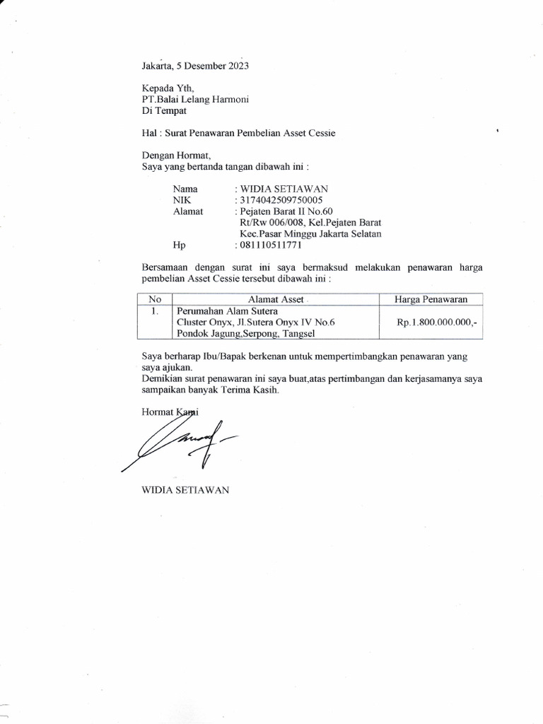 Penawaran Balai Lelang | PDF