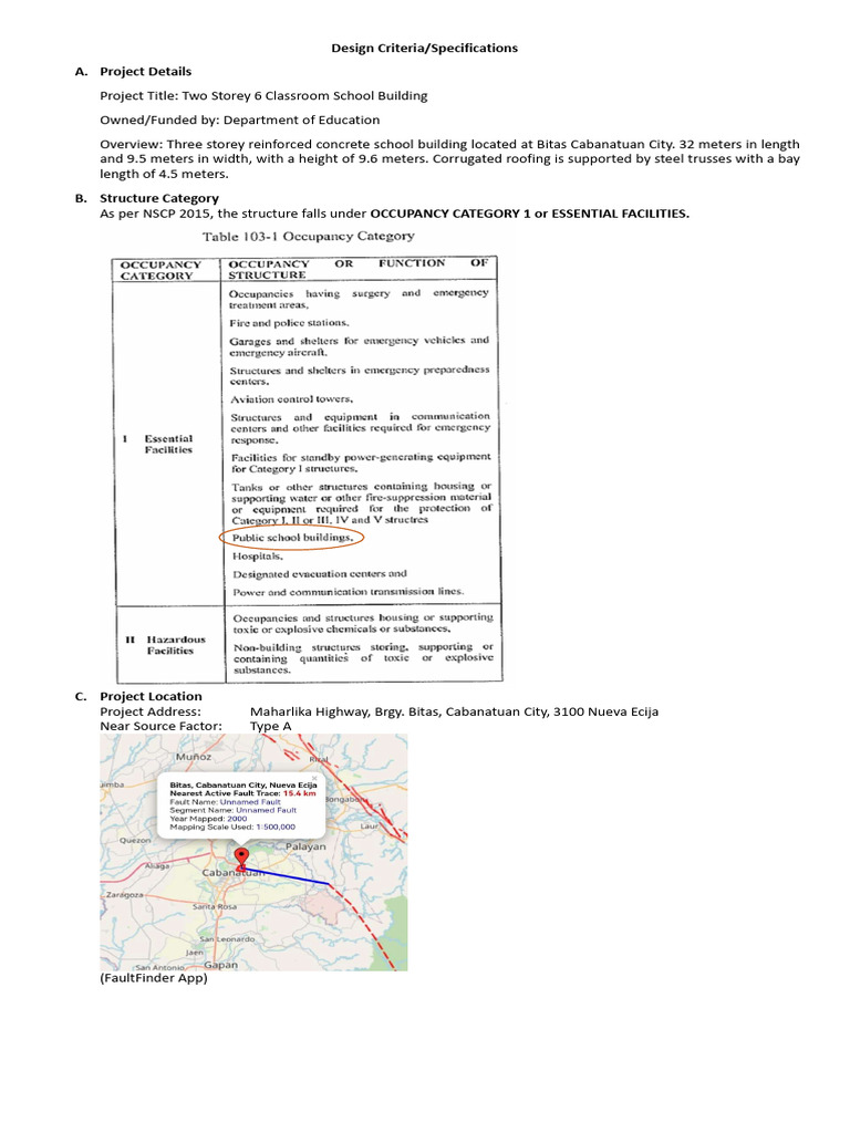 Design Criteria or Specifications | PDF