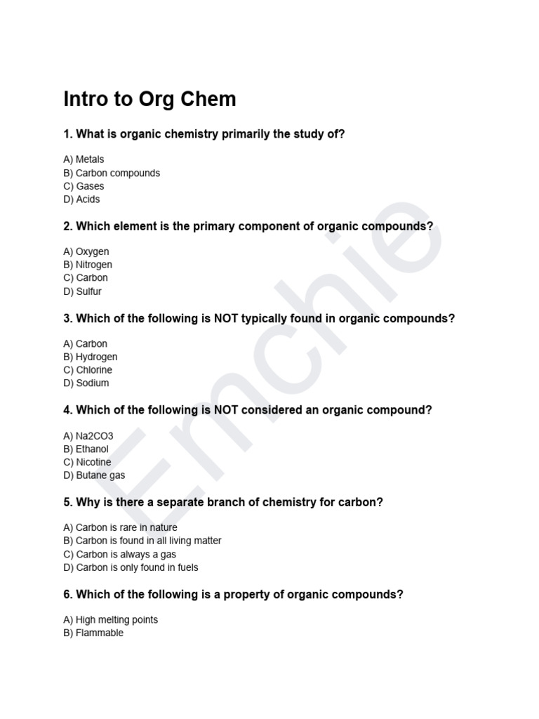 Intro To Org Chem | PDF