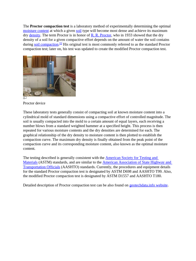 The Proctor Density | PDF
