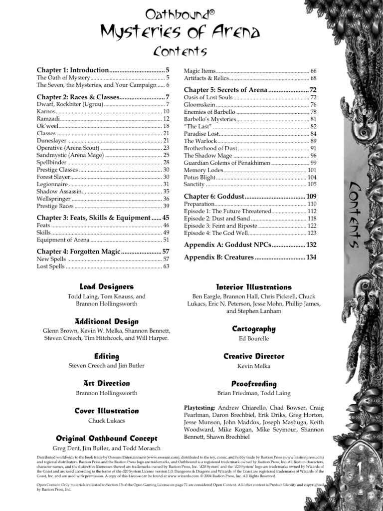 Oathbound - Mysteries of Arena | PDF