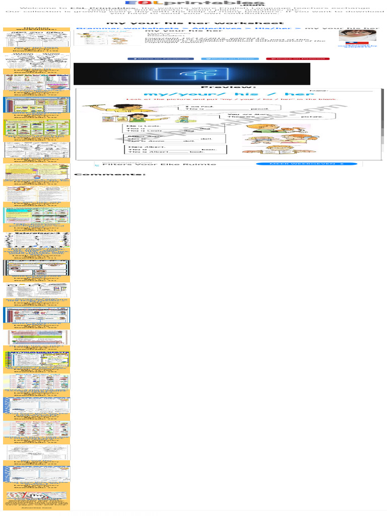 My Your His Her - ESL Worksheet by Gaby0215 4 | PDF