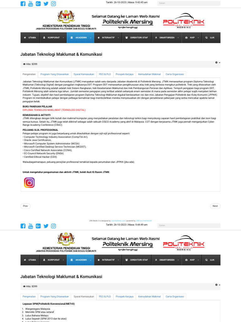 Teknologi Maklumat Poli Mersing | PDF