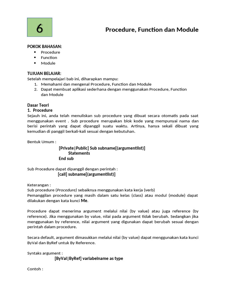 Materi Procedure | PDF