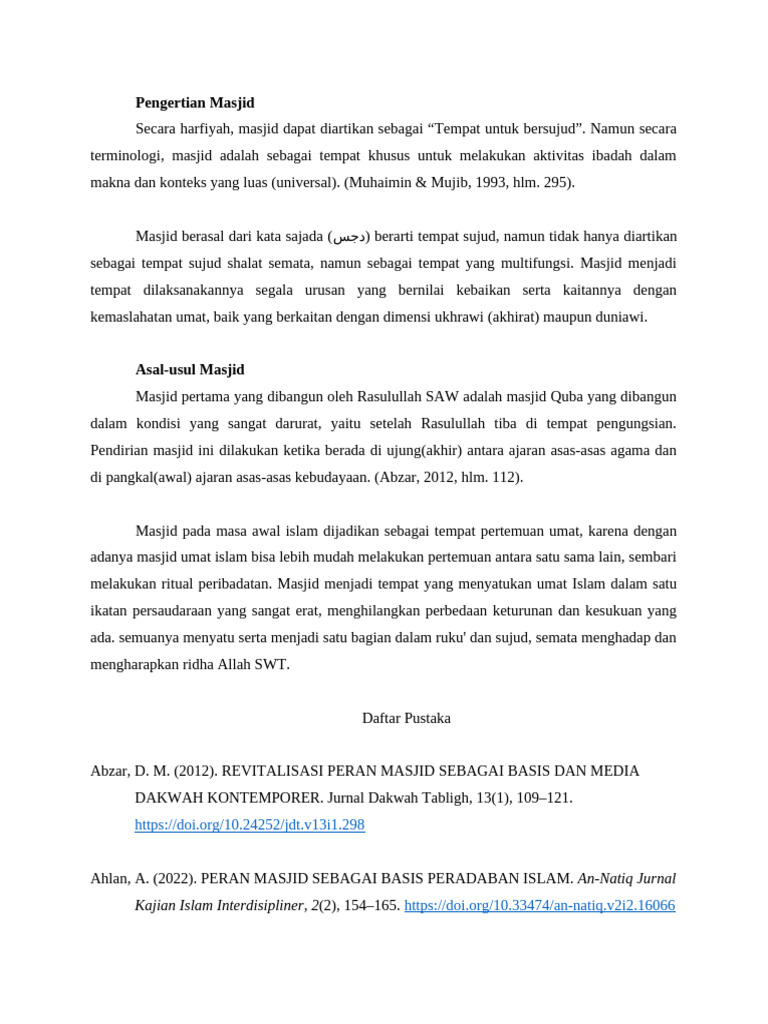 Pengertian Masjid | PDF